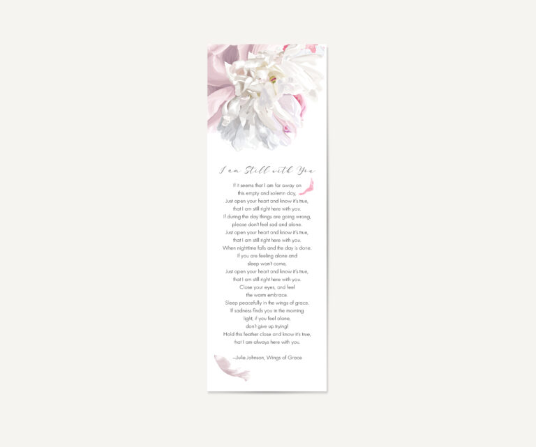 Beautiful Soft Peonies Bookmarks - Celebration of Life Bookmark ...