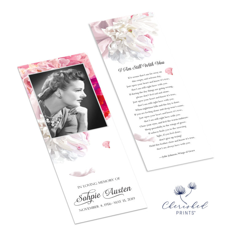 Memorial Bookmarks: Laminated Photo Keepsakes Memorial cards