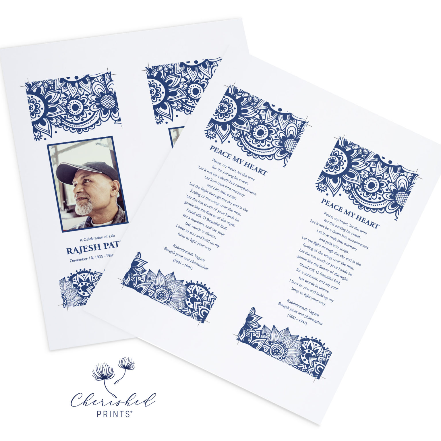 Block Print Bookmarks Celebration of Life Bookmark Memorial Bookmark ...