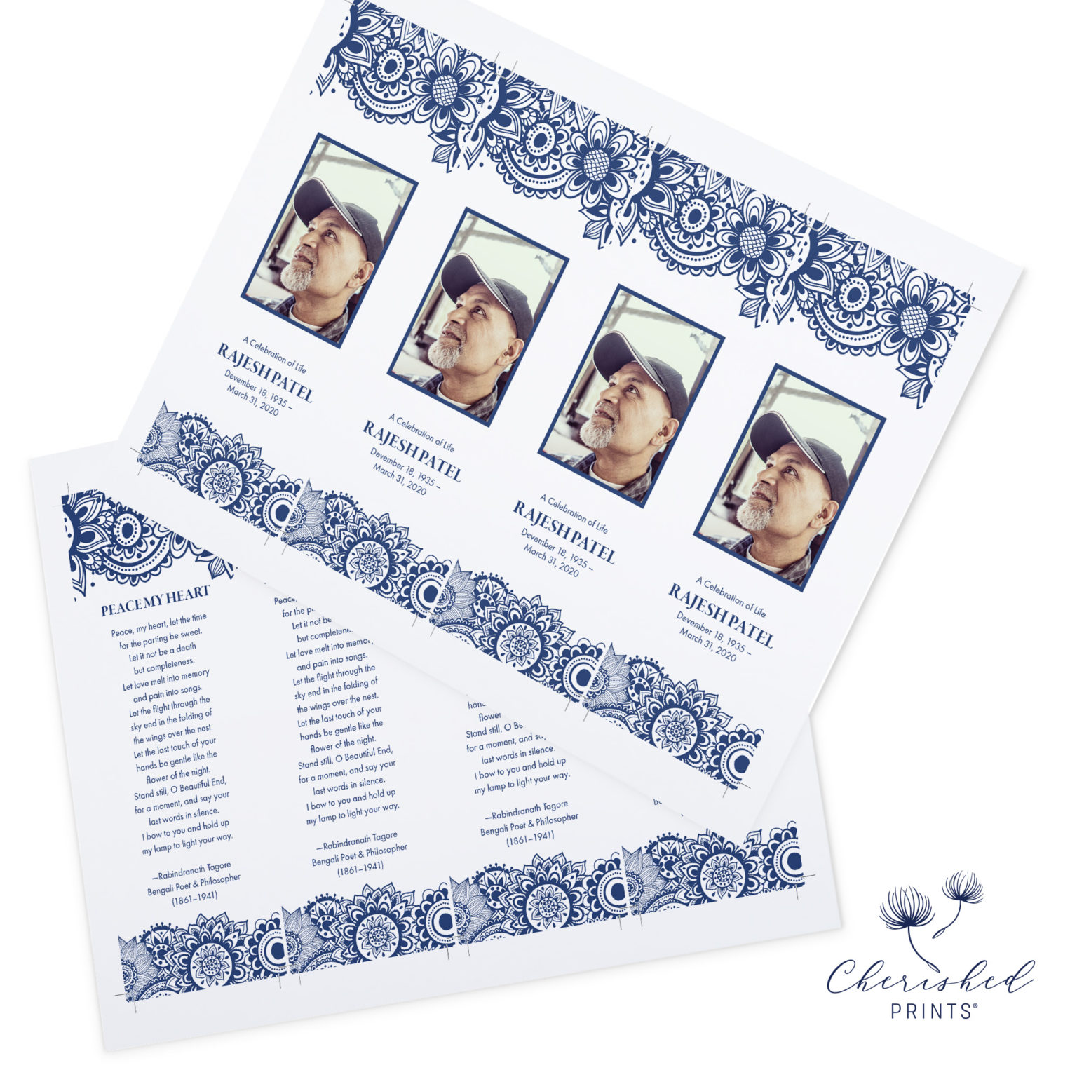 Block Print Bookmarks Celebration of Life Bookmark Memorial Bookmark ...