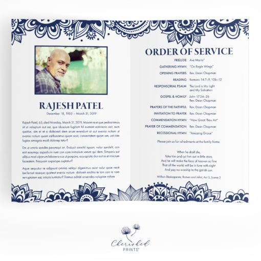 Block Print Celebration of Life Program for a Funeral and Memorial ...