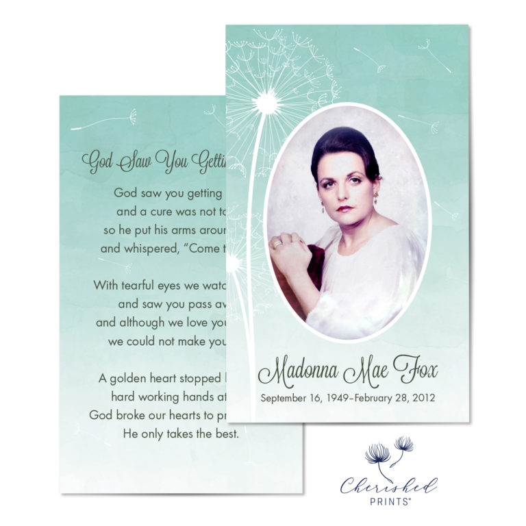 Funeral Prayer Cards & Custom Memorial Cards Design Services