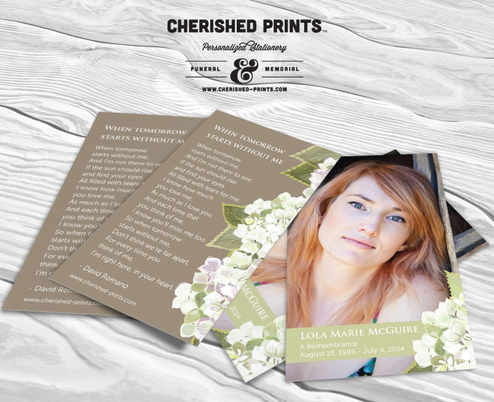 Hydrangea Prayer Cards • Cherished Prints