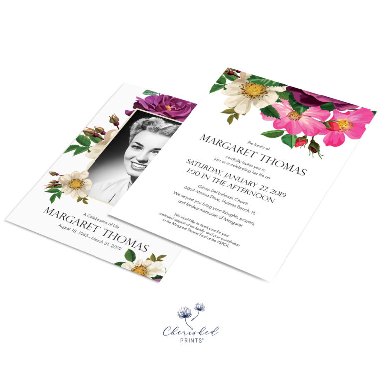 Spring Flowers Funeral Program - Bifold • Cherished Prints