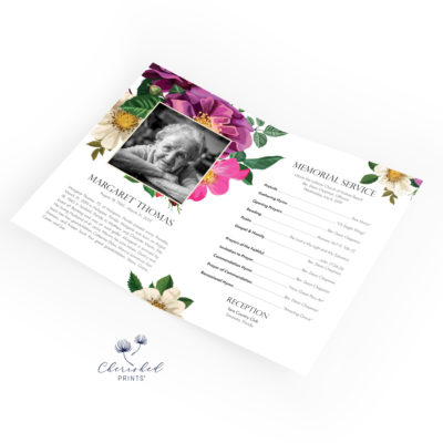 Spring Flowers Funeral Program - Bifold • Cherished Prints
