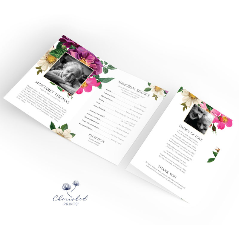 Spring Flowers Funeral Program - Bifold • Cherished Prints