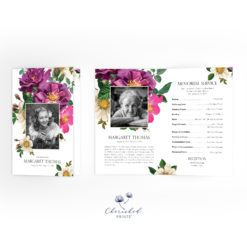 Spring Flowers Funeral Program - Bifold • Cherished Prints