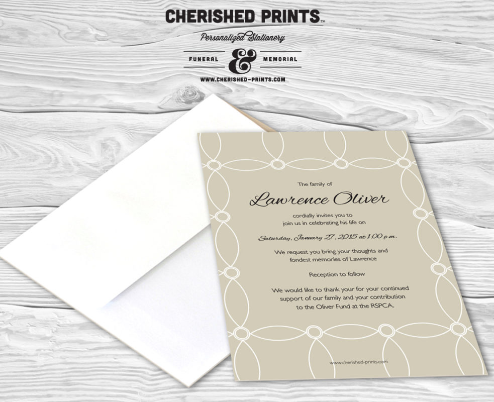 Interlocking Circles Funeral Announcements and Invitations for ...