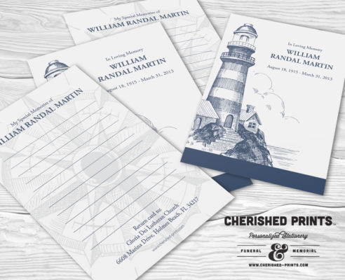 Lighthouse Memory Cards for Memorials and Funerals • Cherished Prints