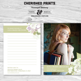 Hydrangea Memory Cards for Memorials and Funerals • Cherished Prints