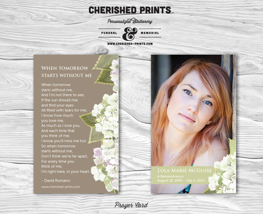 Hydrangea Prayer Cards • Cherished Prints