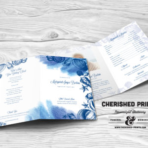 Seashells Celebration of Life Program for Funerals and Memorials • Cherished Prints