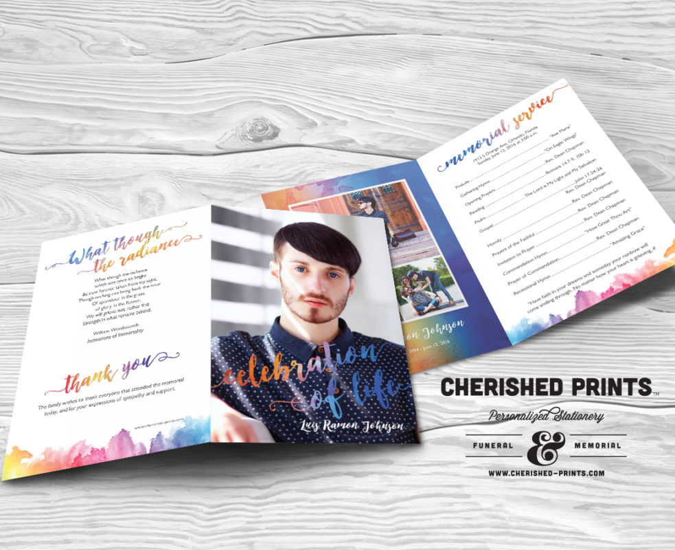 LBGTQ Pride Rainbow Funeral Program - Celebration of Life • Cherished ...