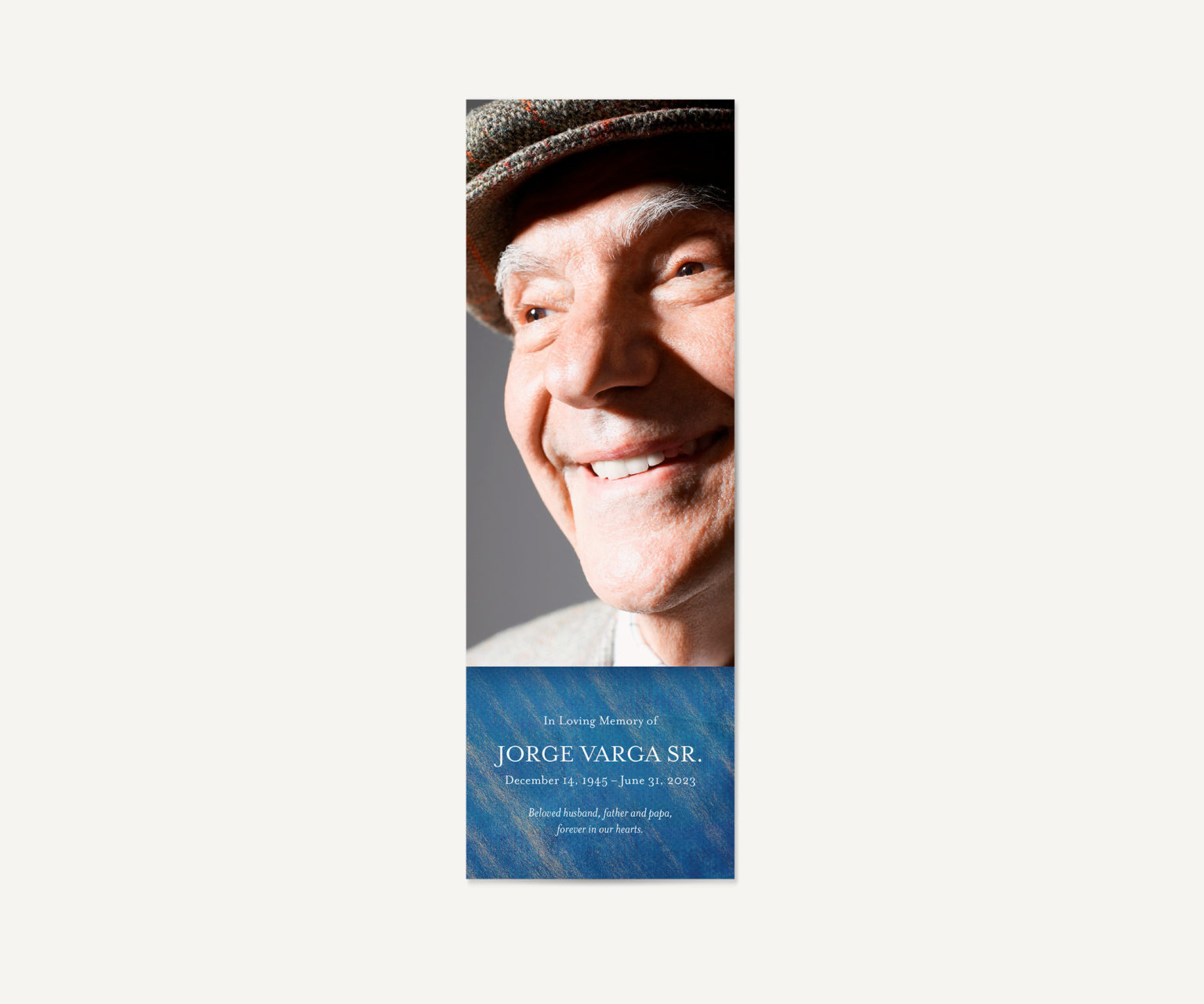 Memorial Bookmarks: Laminated Photo Keepsakes Memorial cards