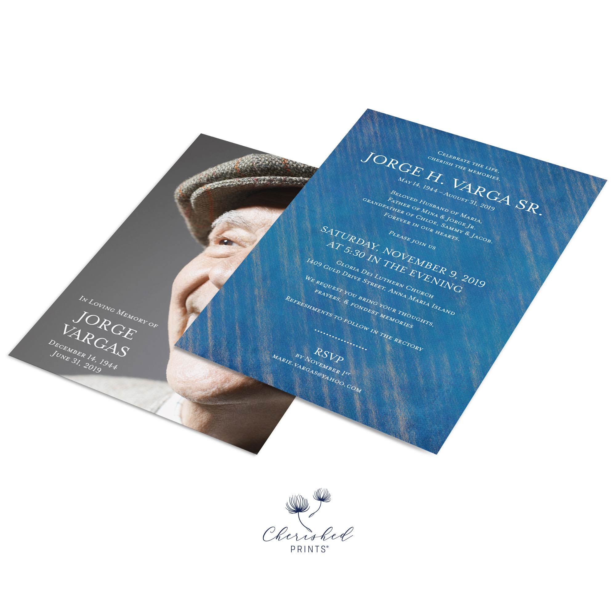 Memorial Announcements and Funeral Invitations - Mourning Cards