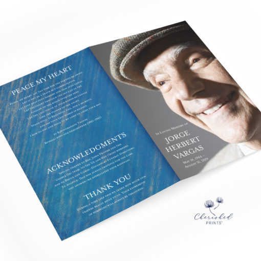 Beautiful Soft Peonies Funeral Program • Cherished Prints