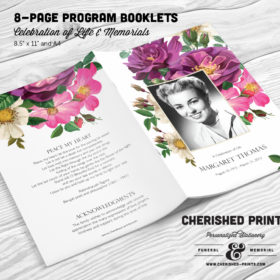 Block Print Celebration of Life Program for a Funeral and Memorial Service • Cherished Prints