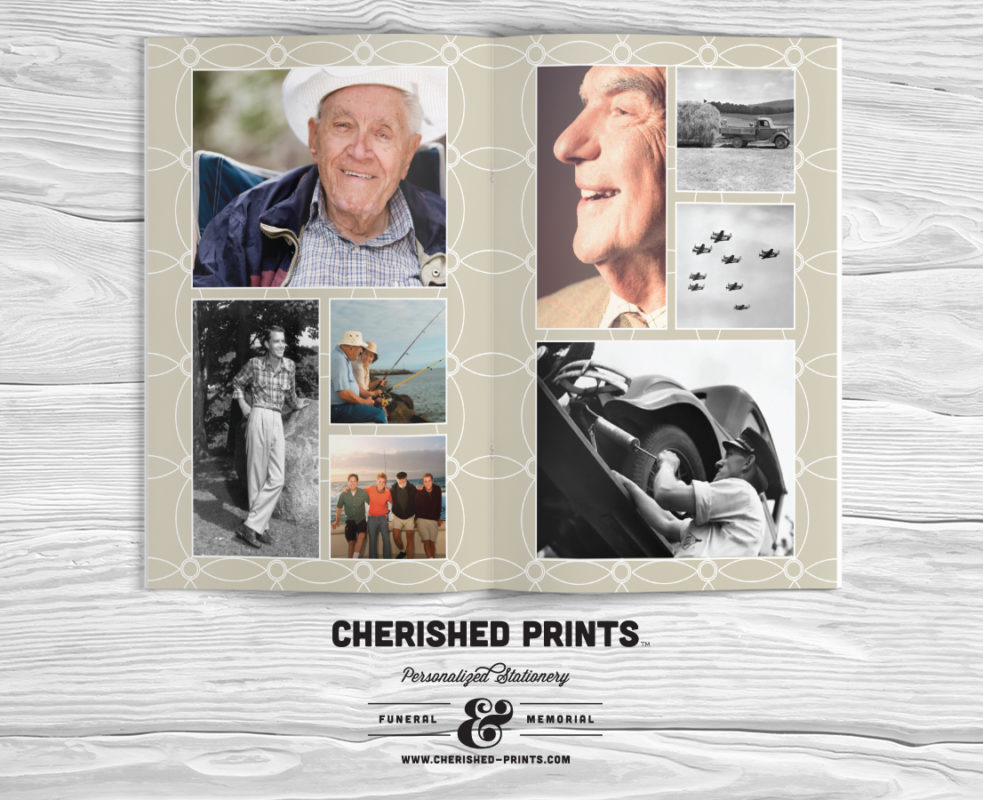 Interlocking Circles Multi-Page Funeral Program Booklet • Cherished Prints