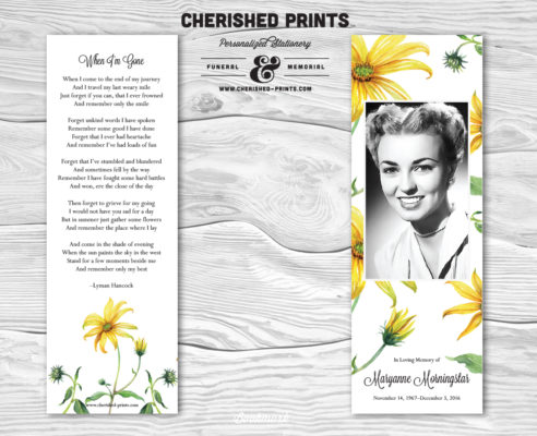 Memorial Bookmarks: Laminated Photo Keepsakes Memorial cards
