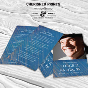 Blue Striped Texture Modern Prayer Card, Memorial Card, Funeral Card ...