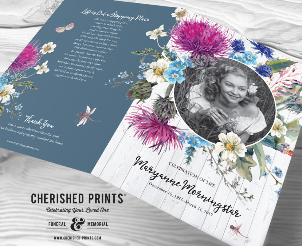 Wildflowers Celebration of Life Program • Cherished Prints