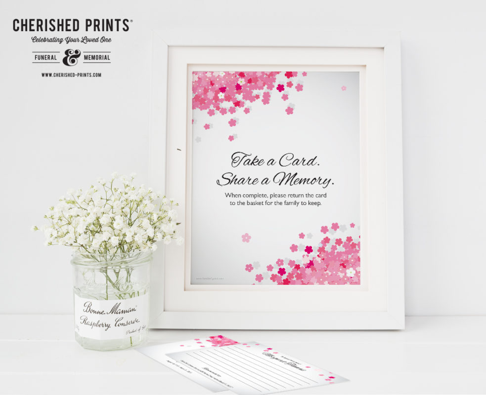 Forget-Me-Nots Memory Card Signs in Blue, Pink or Purple - Instant ...