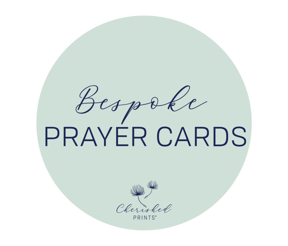 Bespoke Prayer Cards - Double Sided Flat Card Design • Cherished Prints
