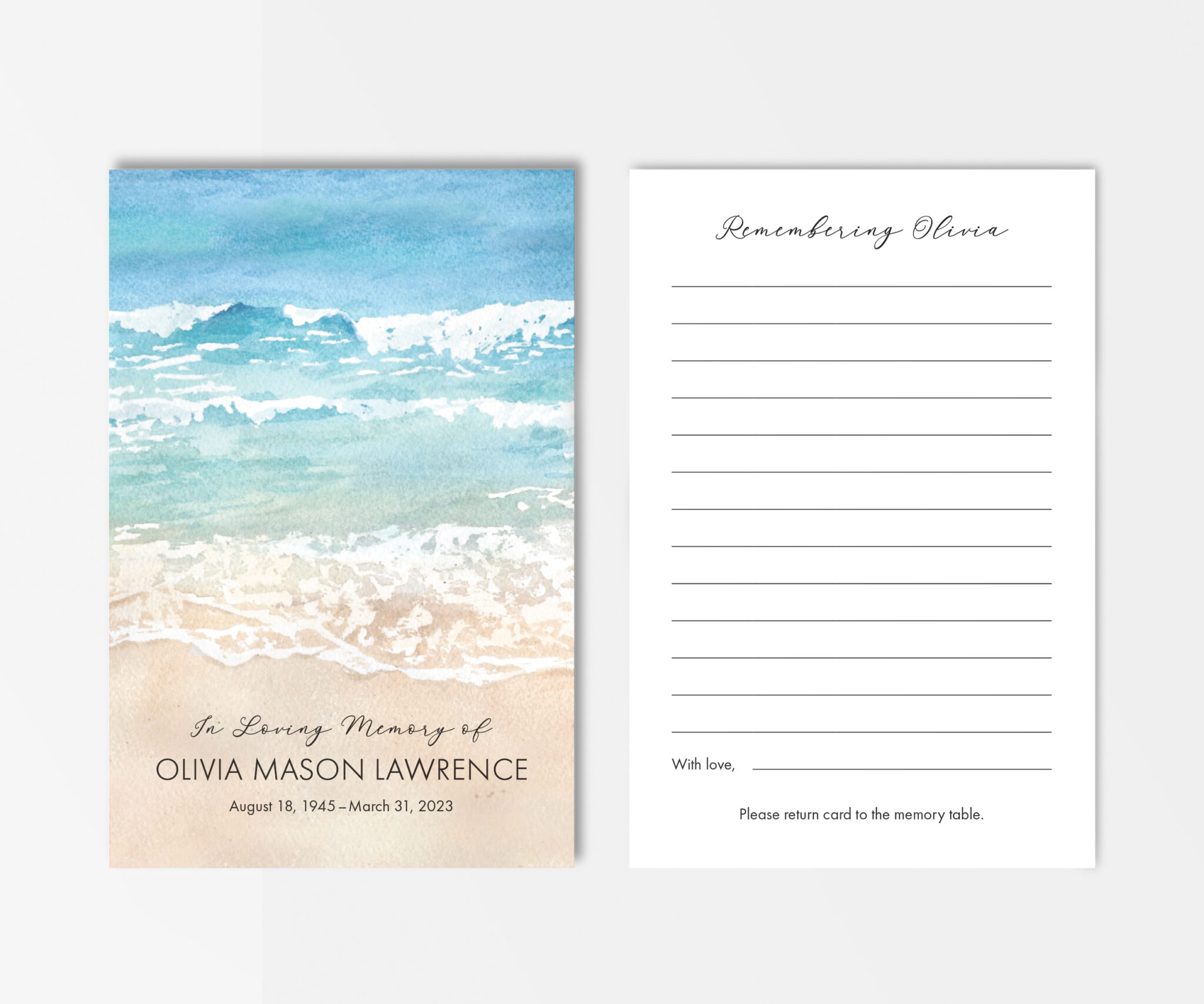 Share a Memory Cards and Signs, Attendance Cards, Remembrance Cards