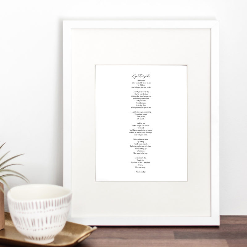 Bespoke Poem Print • Cherished Prints