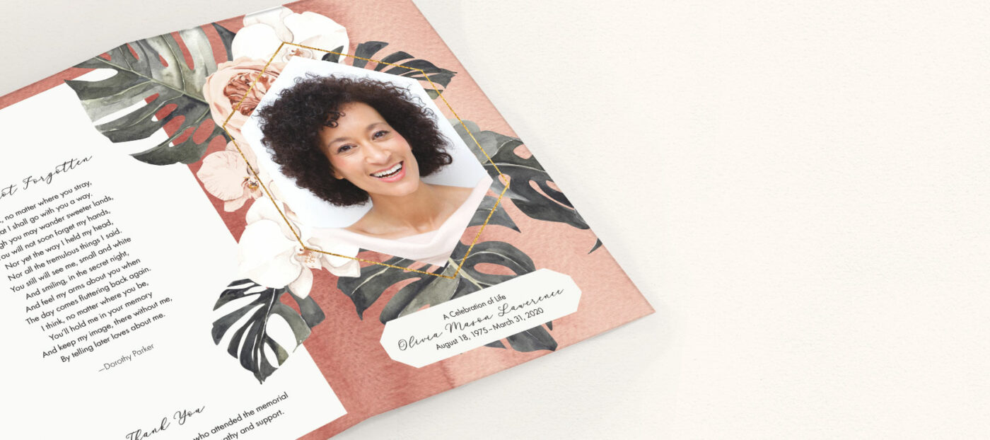 Boho Multi-Page Funeral Booklet Program • Cherished Prints