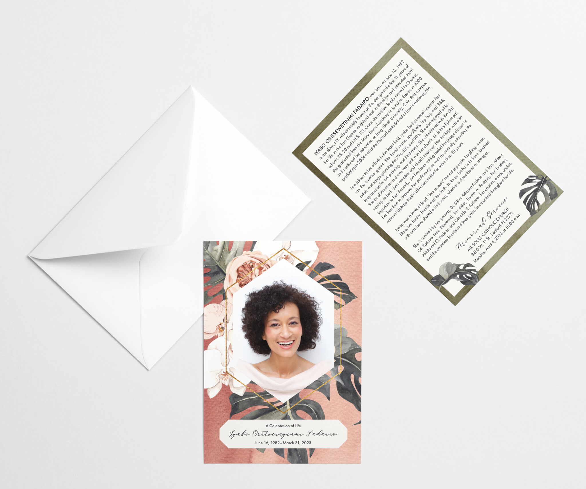 Boho Invitations - Mourning Card • Cherished Prints