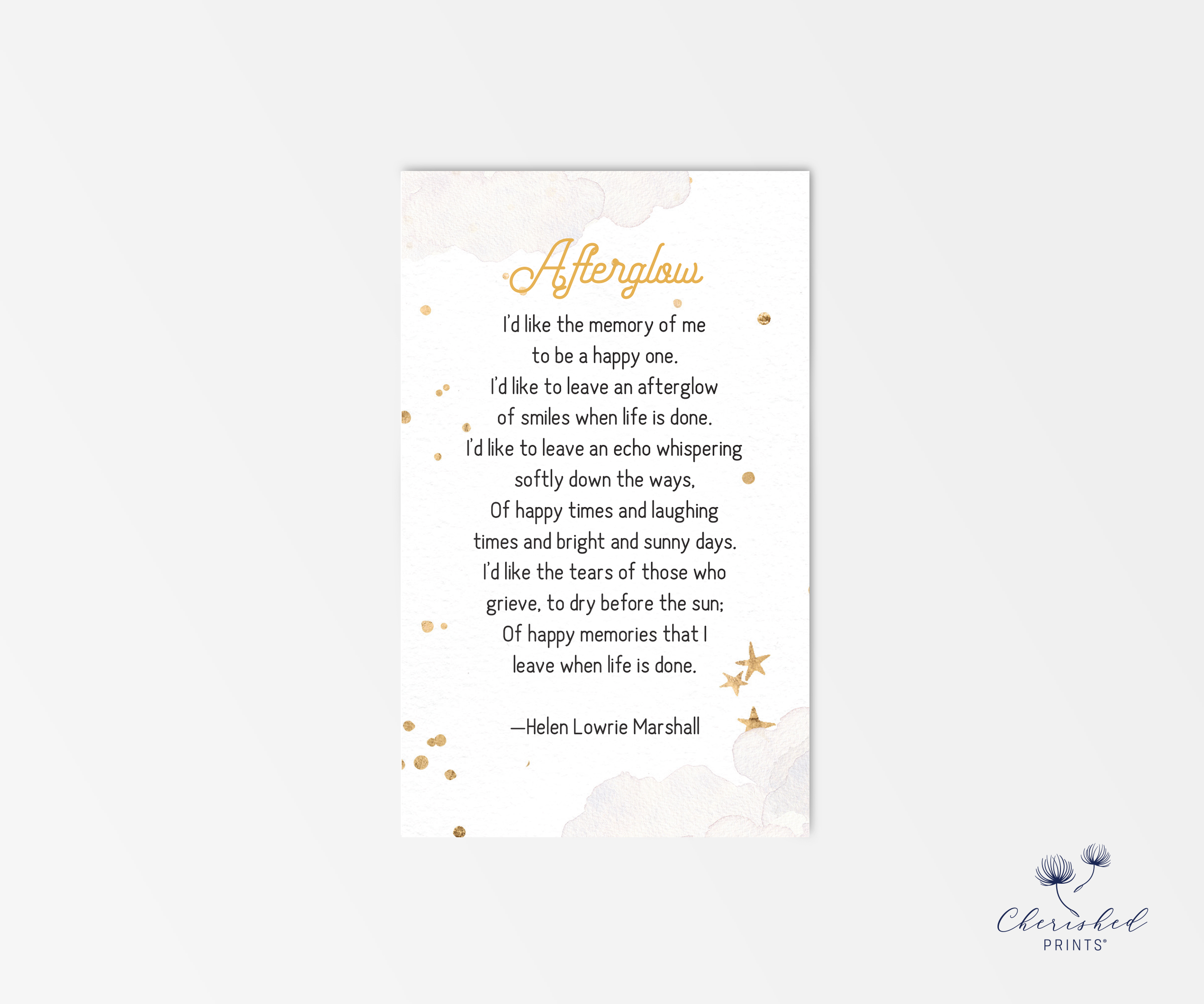 Twinkle, Little Star Prayer Cards – Memorial or Funeral Keepsake for ...